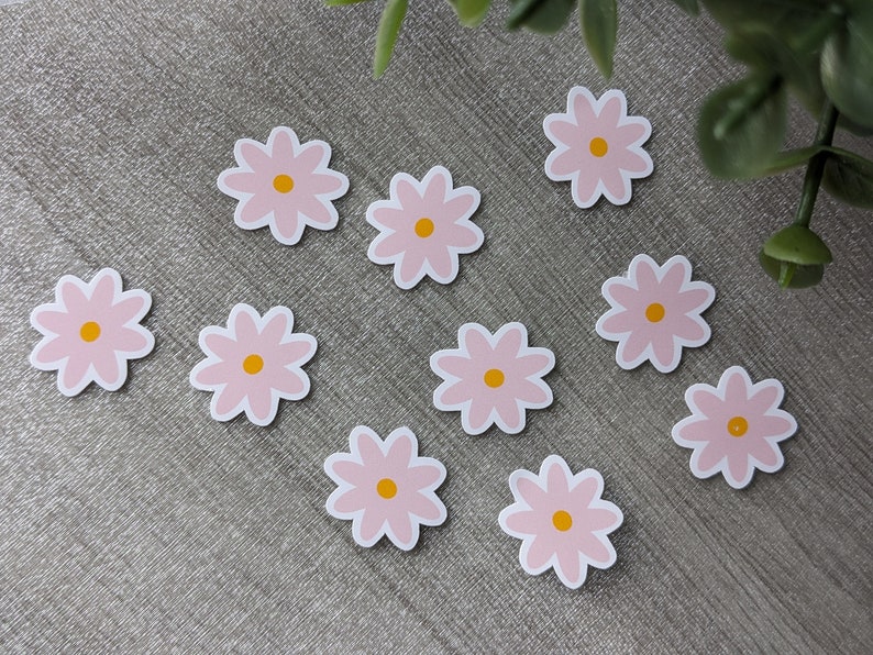 10 Tiny Pink Daisy Vinyl Stickers Laptop Stickers Mini Flower Sticker ...