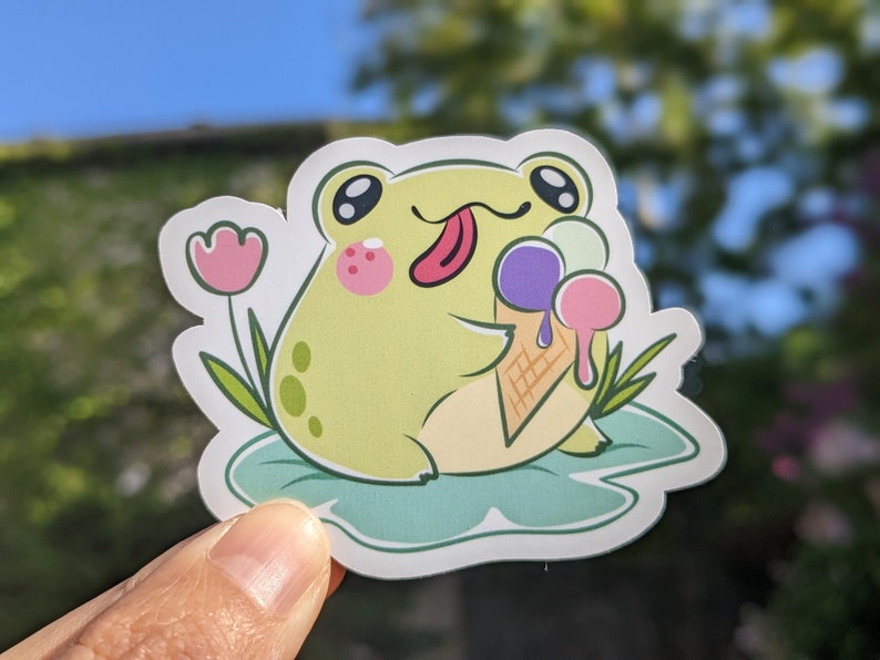 Set of 5 Kawaii Frog Sticker Bundle Cute Frog Stickers Gift for Frog ...