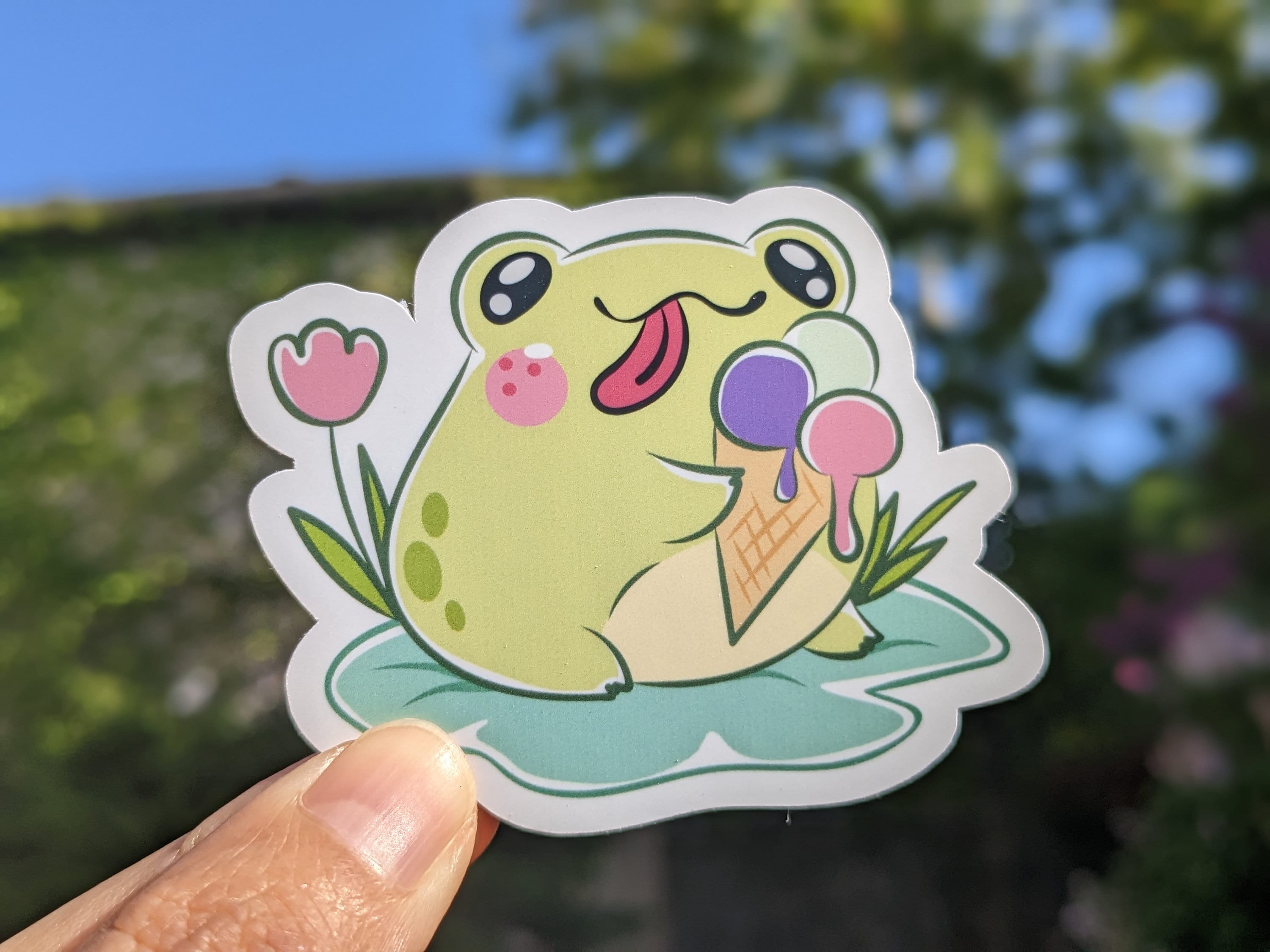 Set of 5 Kawaii Frog Sticker Bundle Cute Frog Stickers Gift for Frog ...