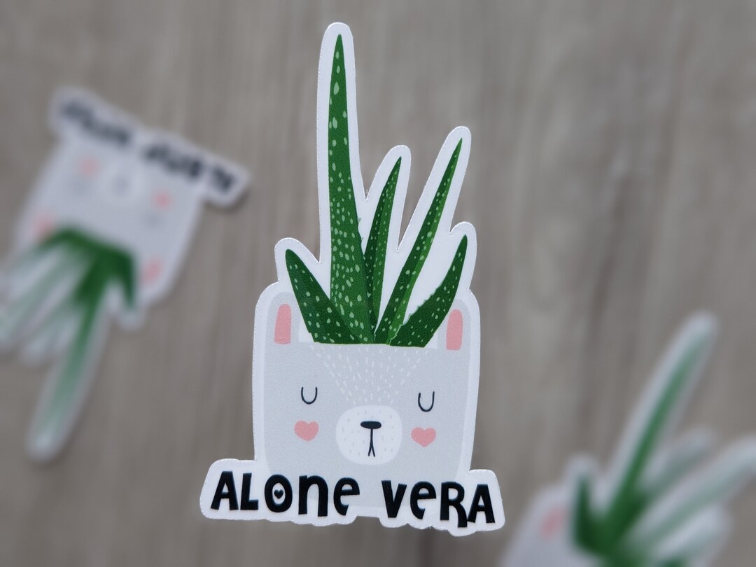 Lonely Aloe Vera Plant Sticker Gift for A Lonely Friend House Plant Die ...