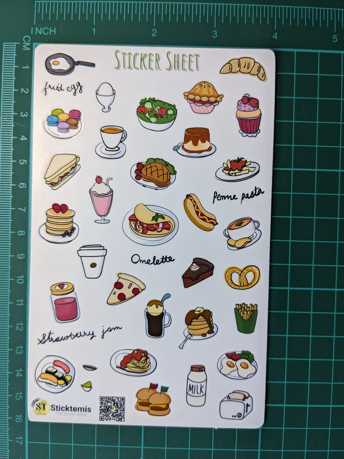 Cute Food Vinyl, Dessert Stickers Sheet for Good Notes Daily Planner ...