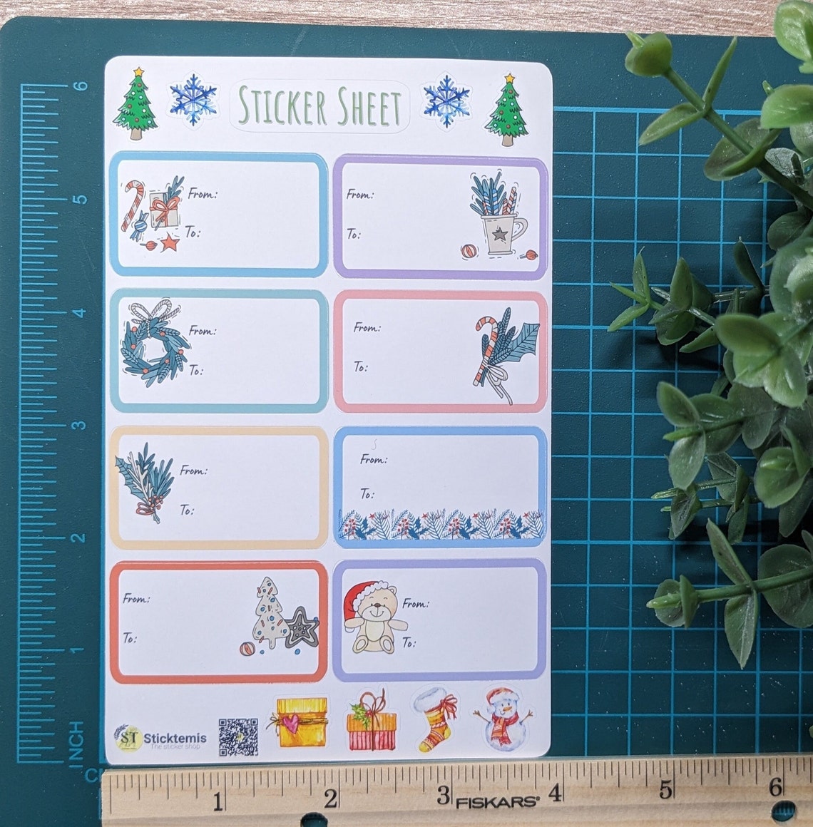 Christmas Gift Tag Sticker Sheet | Present Label Stickers | Peel and ...