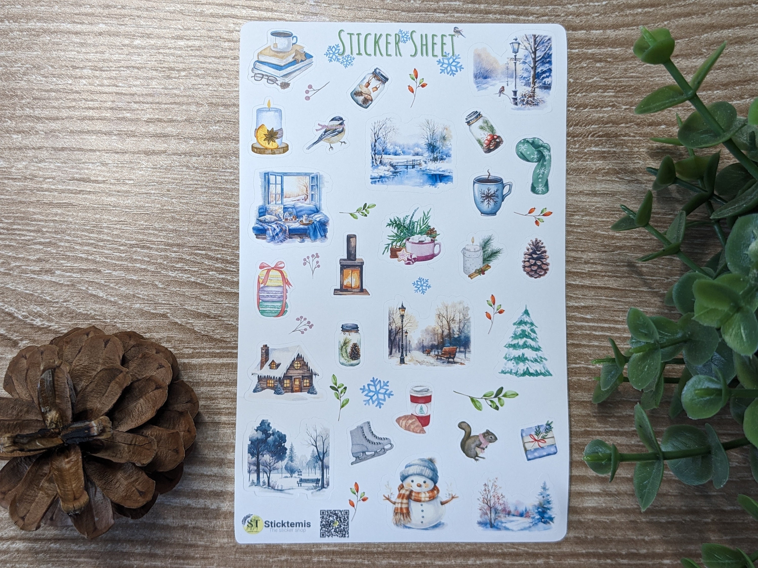 Winter Hygge Waterproof Sticker Sheet: Planner, Journal Stickers - Etsy