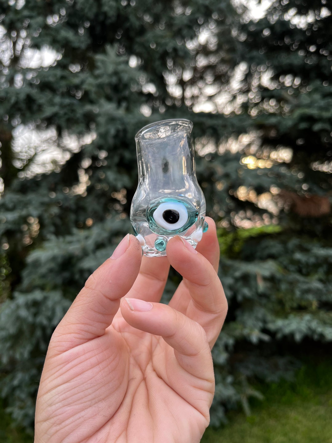 Hand Blown Evil Eye Double Shot Glass - Etsy