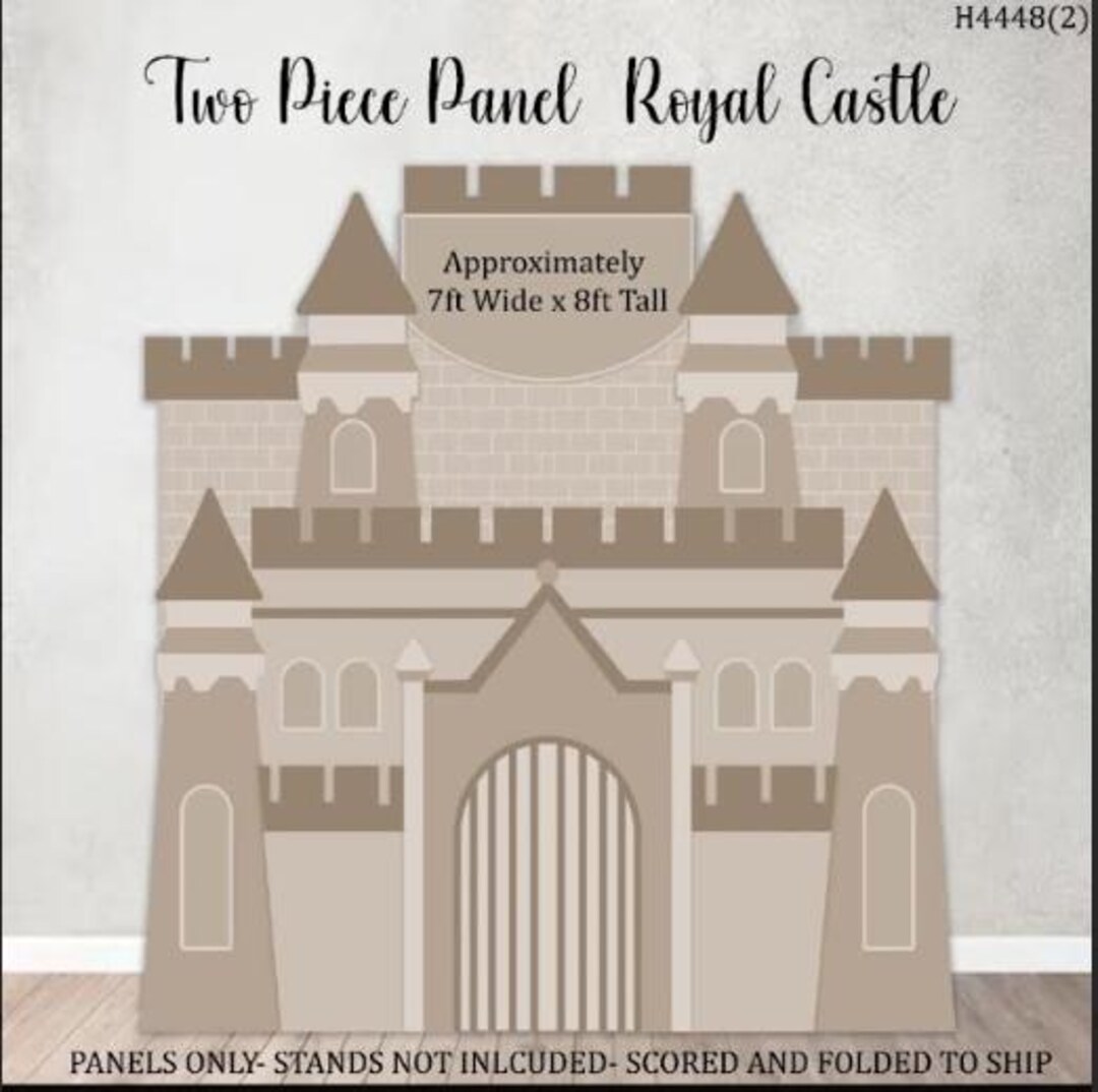 H4448 7ft. Wide X 8 Ft Tall Royal Castle Prop Cutout Brown/tan Stakes ...
