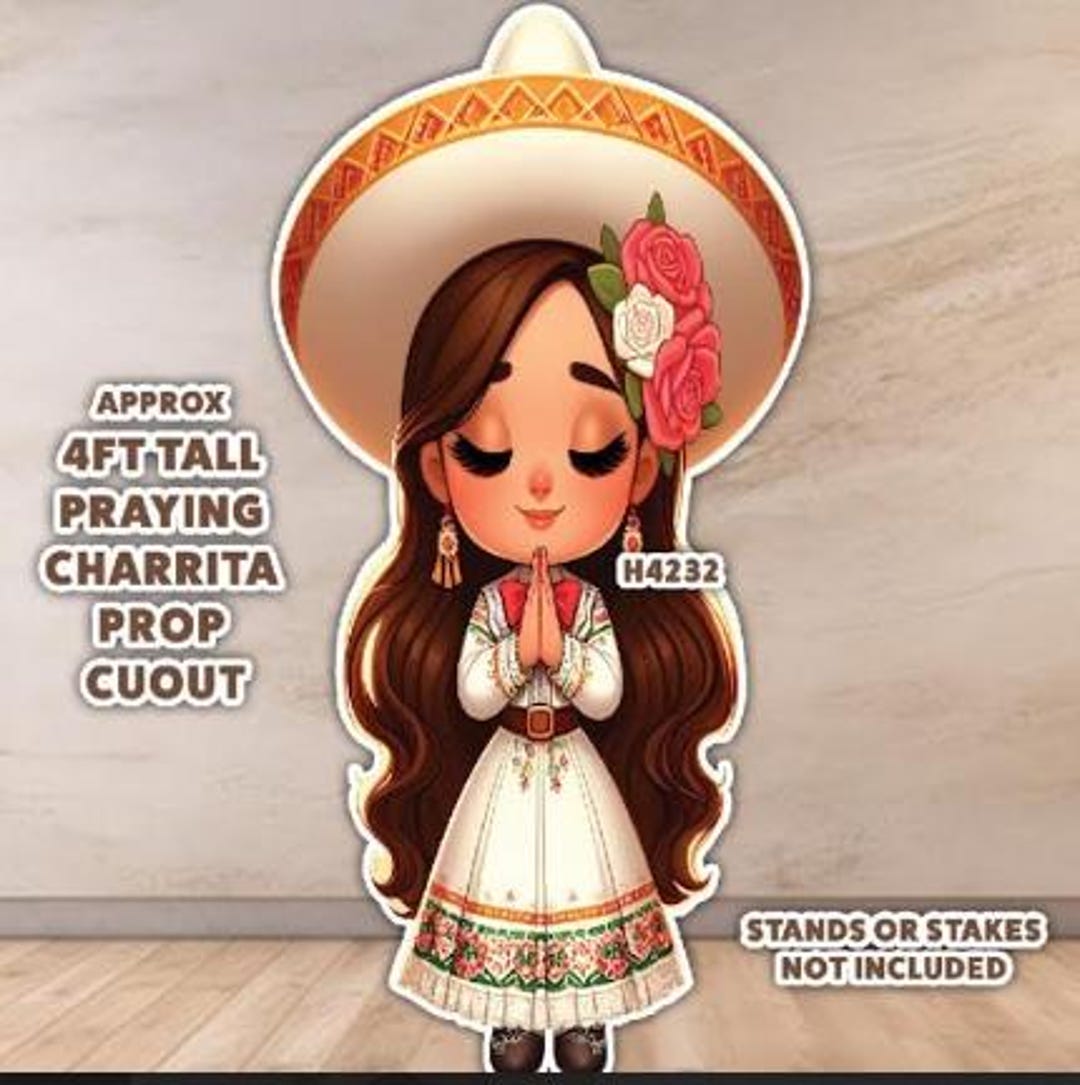 H4232 Praying Charrita Prop Cutout. Approx 4ft Tall Stands Not Included ...