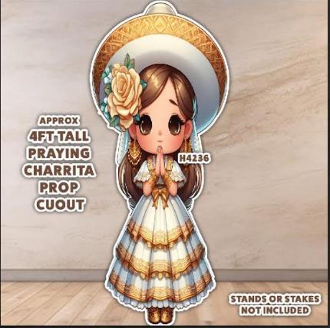 H4236 Praying Charrita Prop Cutout. Approx 4ft Tall Stands Not Included ...