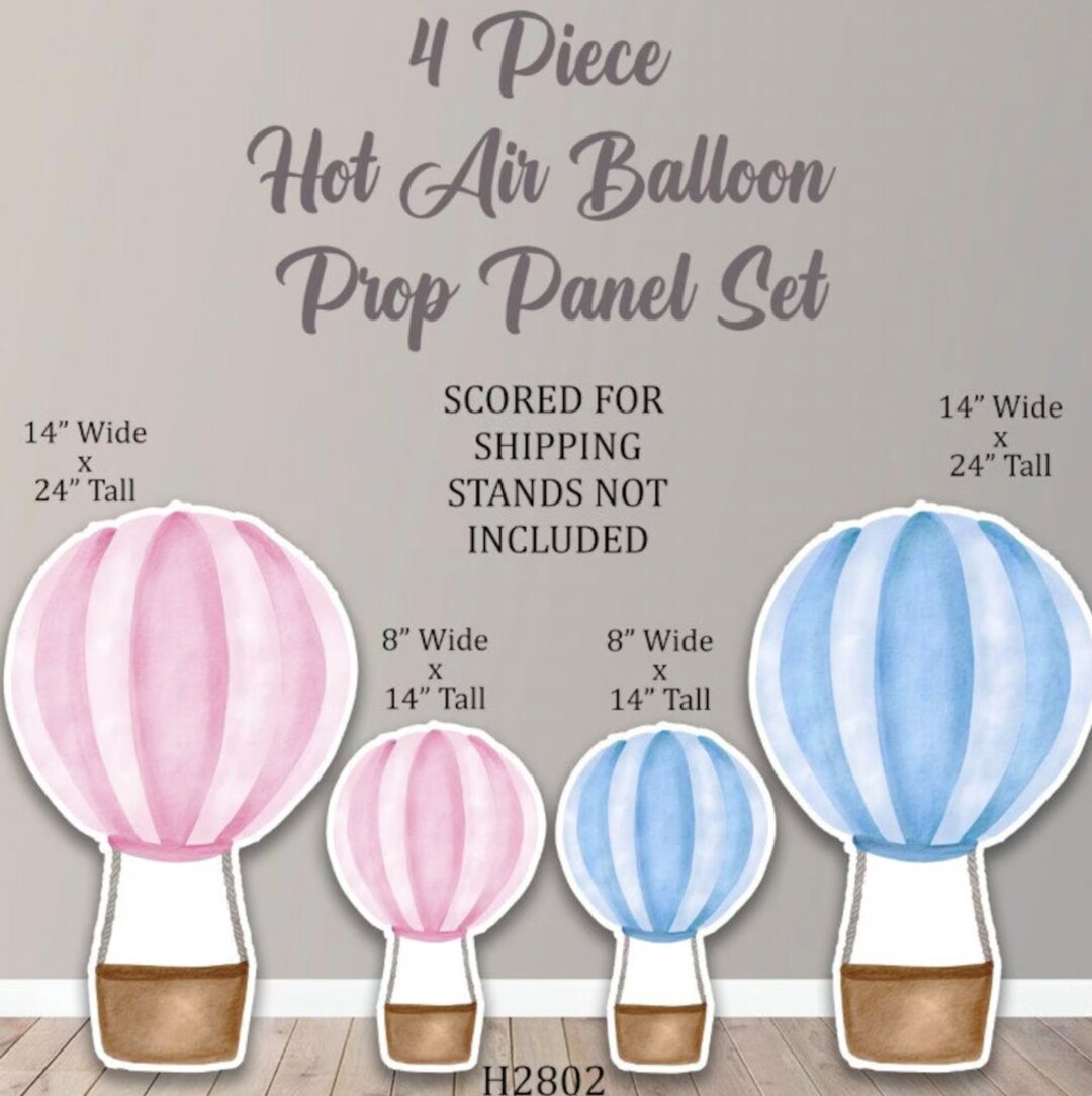 4 Piece Hot Air Balloon Prop Panel Set, Gender Reveal, Party Decor ...