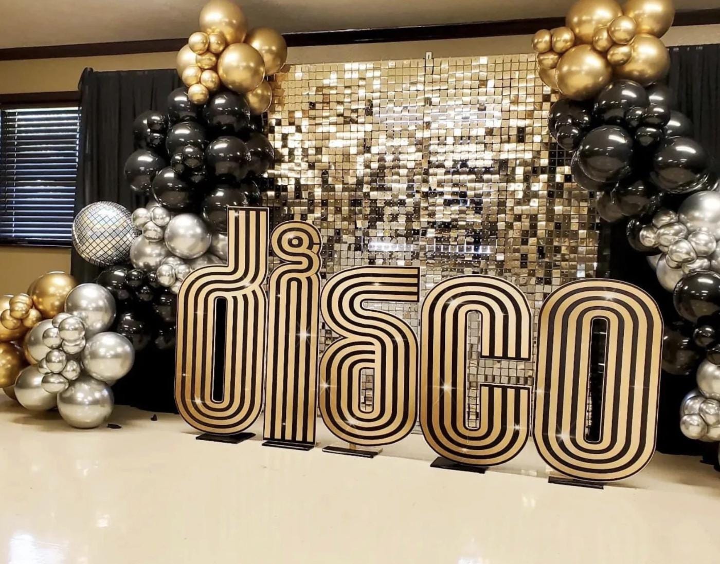 DISCO Letters Set of 4ft Tall Set Coroplast Party Props Decorations ...