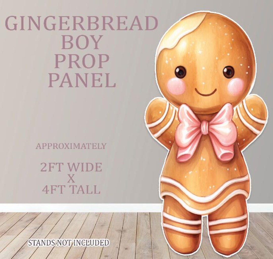 H2594 Gingerbread Man Prop Cutout. Approx 4ft Tall Stands Not Included ...