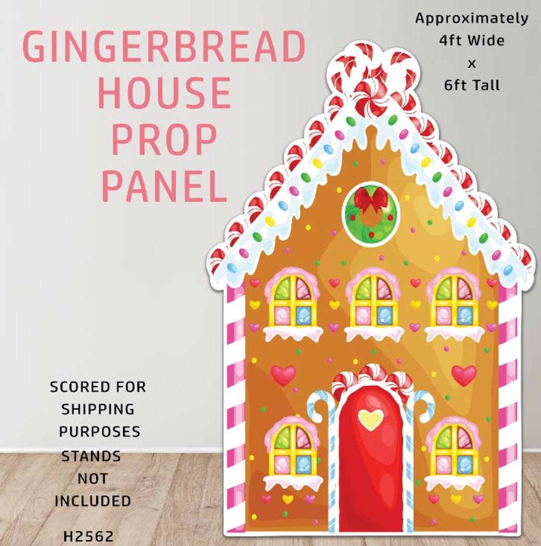 H2562 Gingerbread House Prop Panel Approx 4x6. Stands Not Included ...