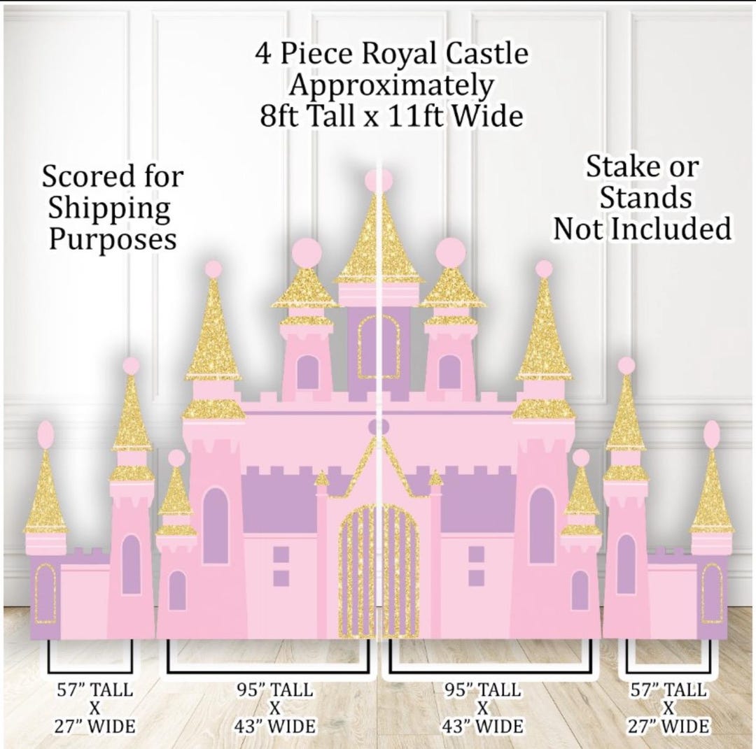 H2115 - 4 Piece Royal Castle Prop Cutout - Stakes or Stands Not ...