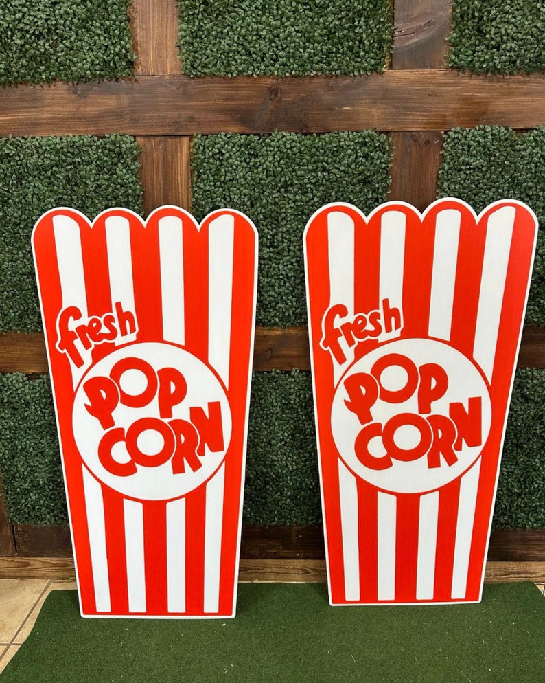 Gold Trim Fresh Popcorn Prop Panels, Set of 2, Approx 4ft. Stands Not ...