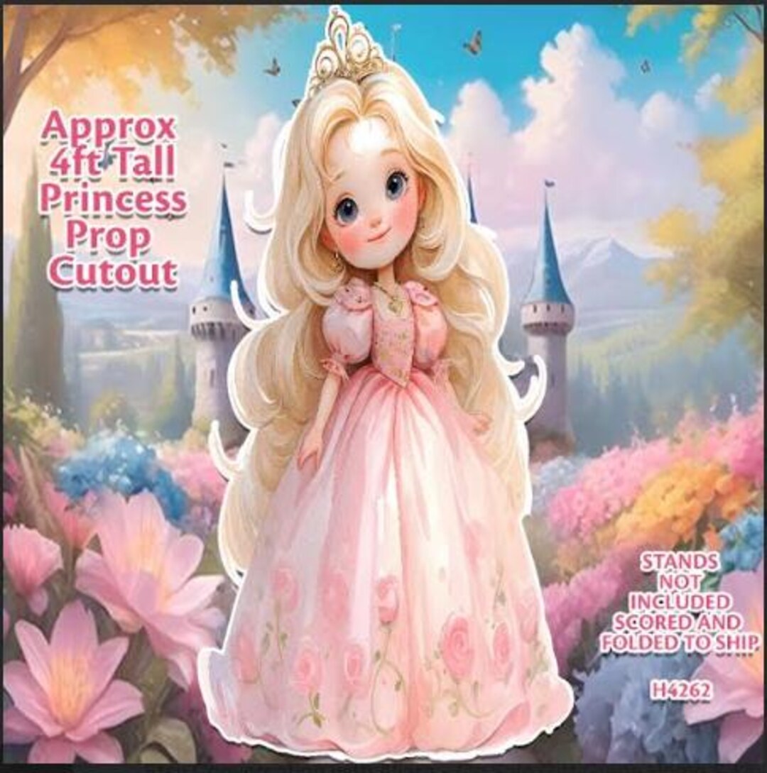 H4262 - 4ft Tall Princess Prop Cutout. Approx 4ft Tall Stands Not ...