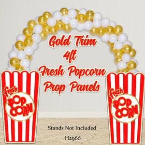Gold Trim Fresh Popcorn Prop Panels, Set of 2, Approx 4ft. Stands Not ...