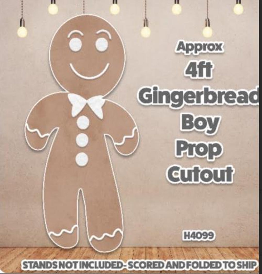 H4099 Gingerbread Man Prop Cutout. Approx 4ft Tall Stands Not Included ...
