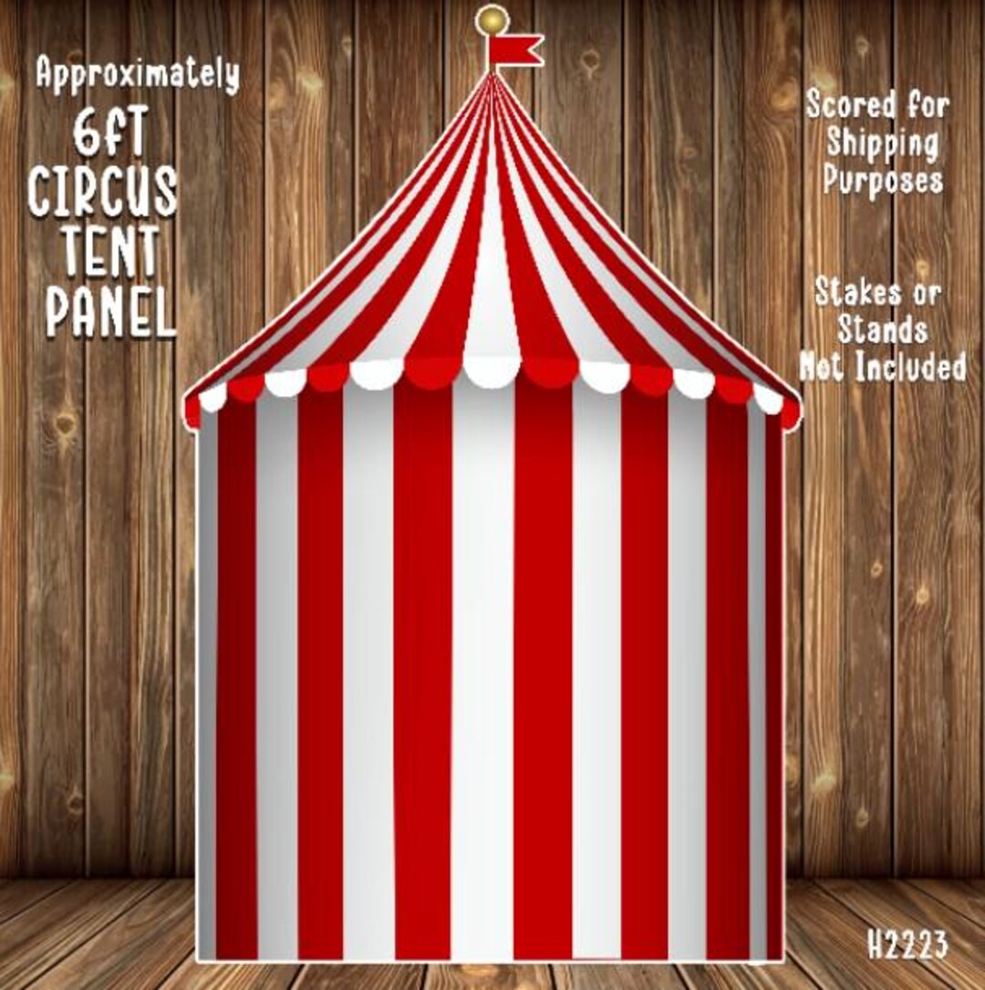 H2223 Circus Tent Panel Prop. Approx 4'x6' Stands Not Included. Scored ...
