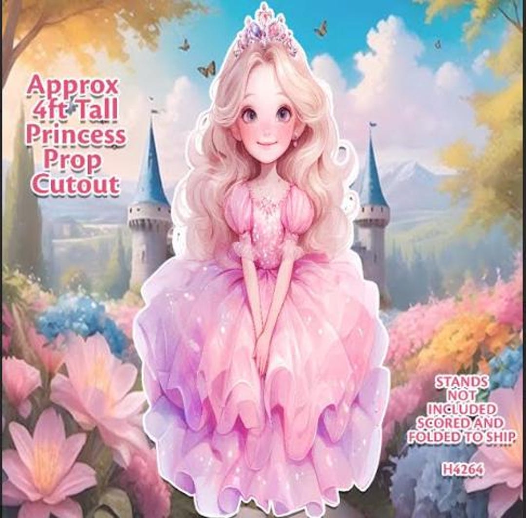 H4264 - 4ft Tall Princess Prop Cutout. Approx 4ft Tall Stands Not ...
