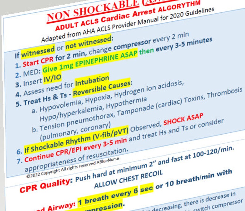 List View of Steps in ACLS, Including Maternal and Obstetric Cardiac ...