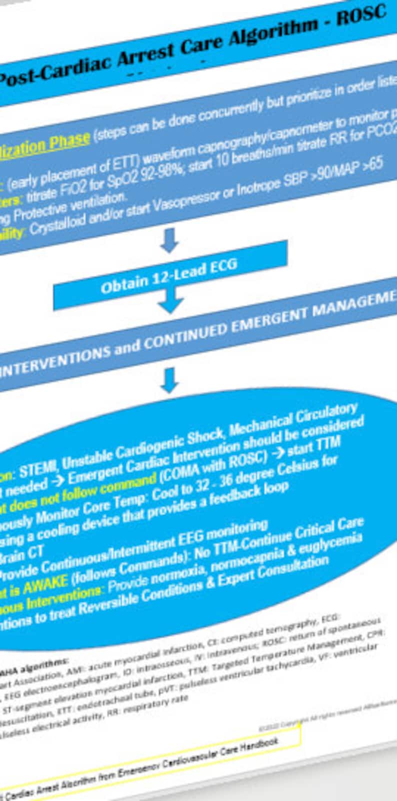 ACLS Reference Study Guide - Cardiac Arrest, Shockable, Non-shockable ...