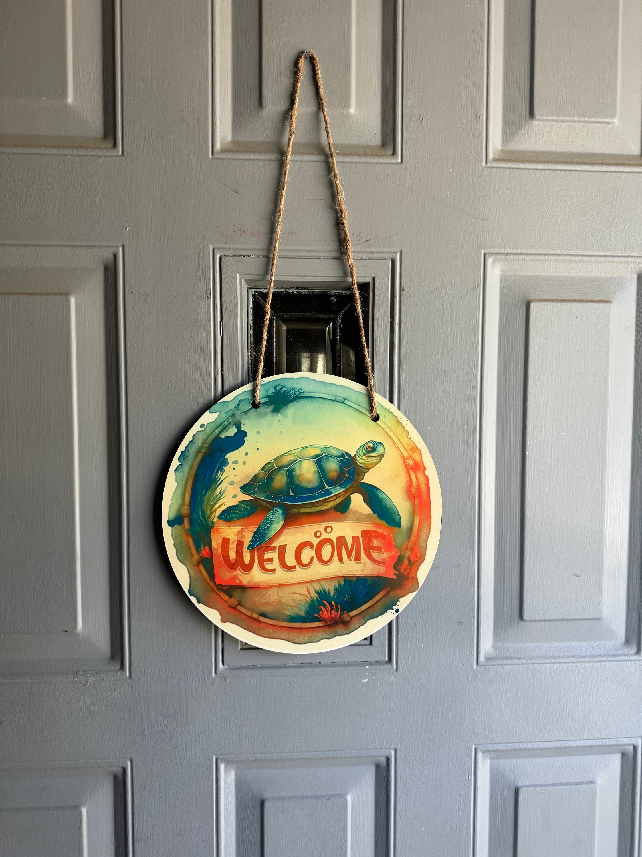 Turtle Welcome Door Hanger - Etsy