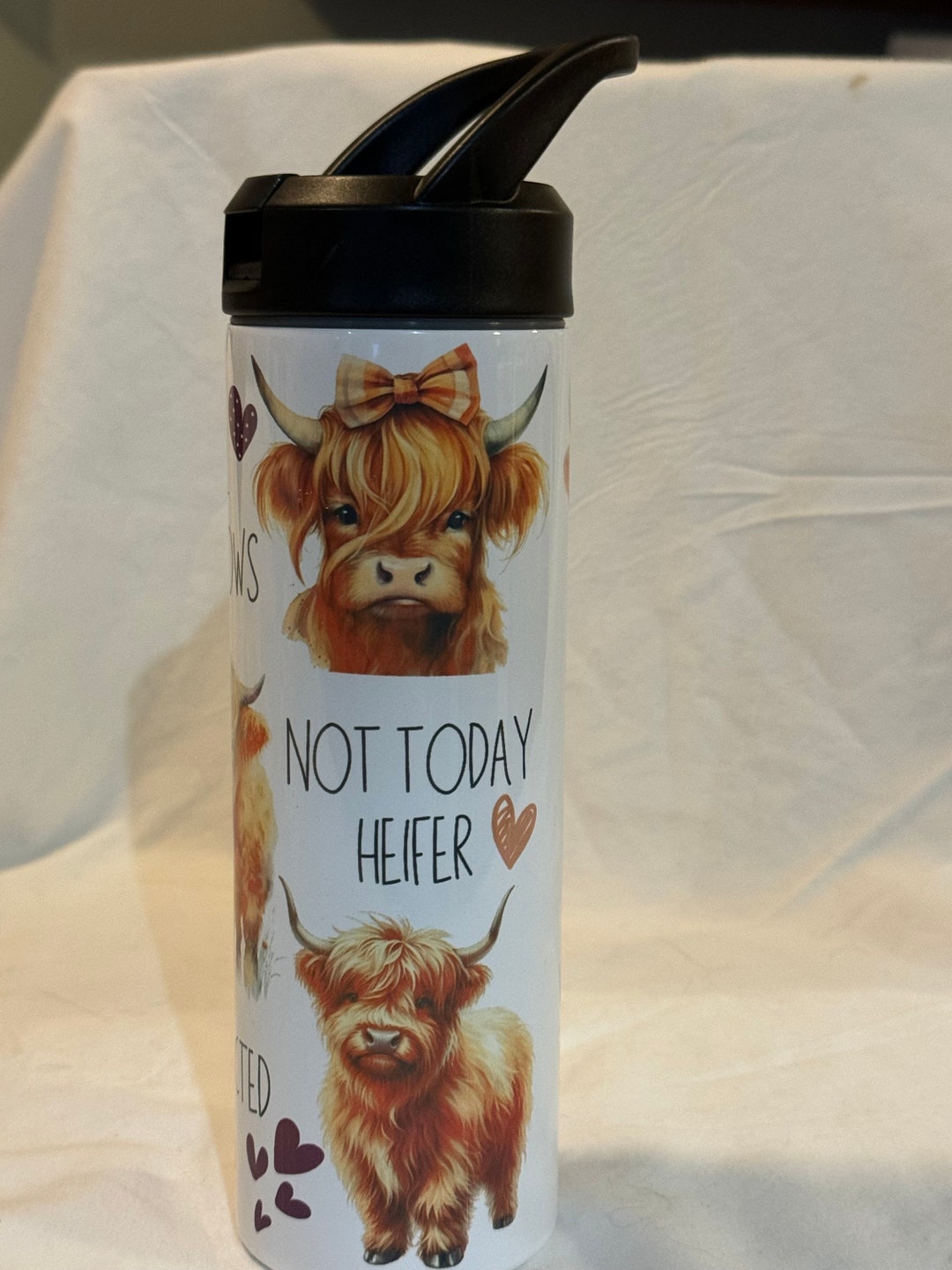 Highland Cow Water Bottle - Etsy