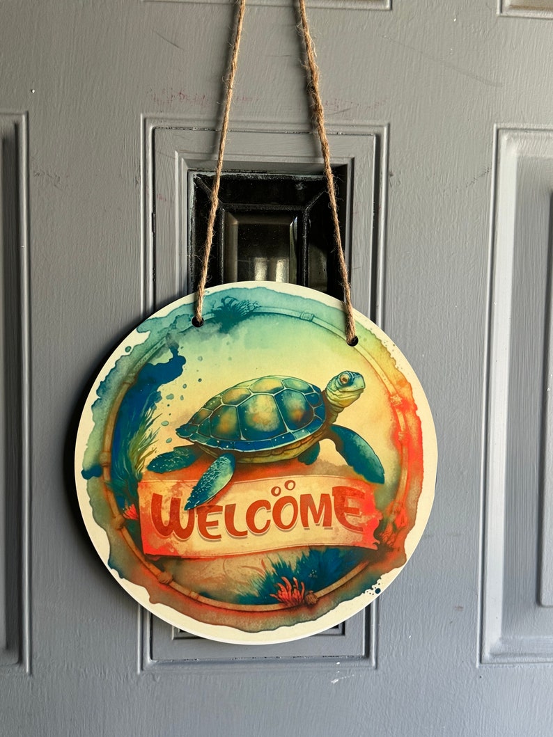 Turtle Welcome Door Hanger - Etsy