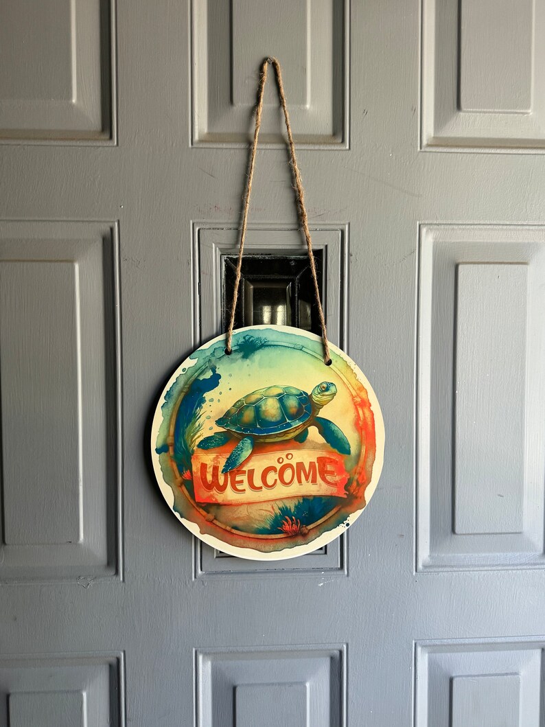Turtle Welcome Door Hanger - Etsy