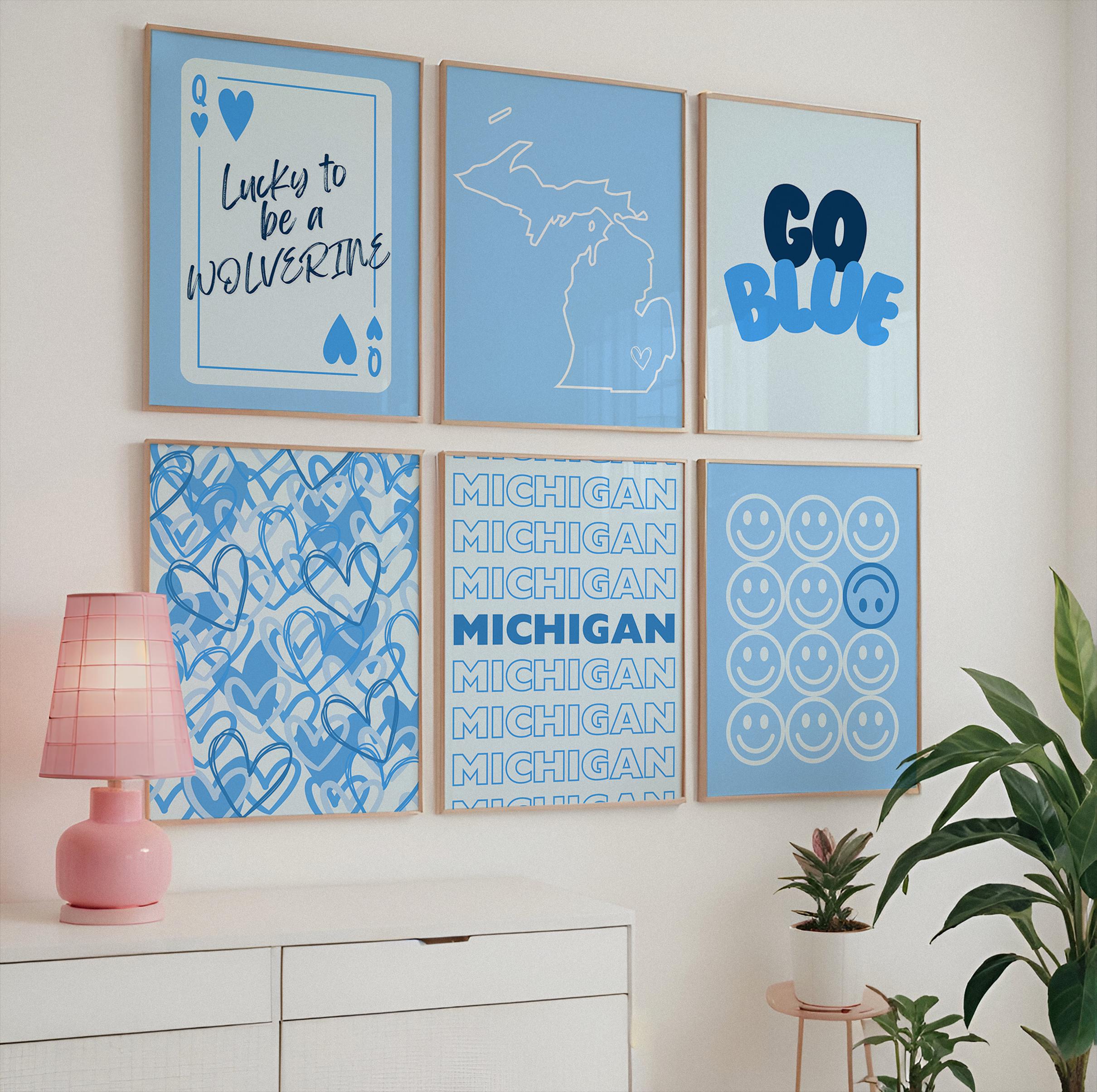 Custom College Dorm Decor Poster Print Set, Set of 6 Custom Preppy ...