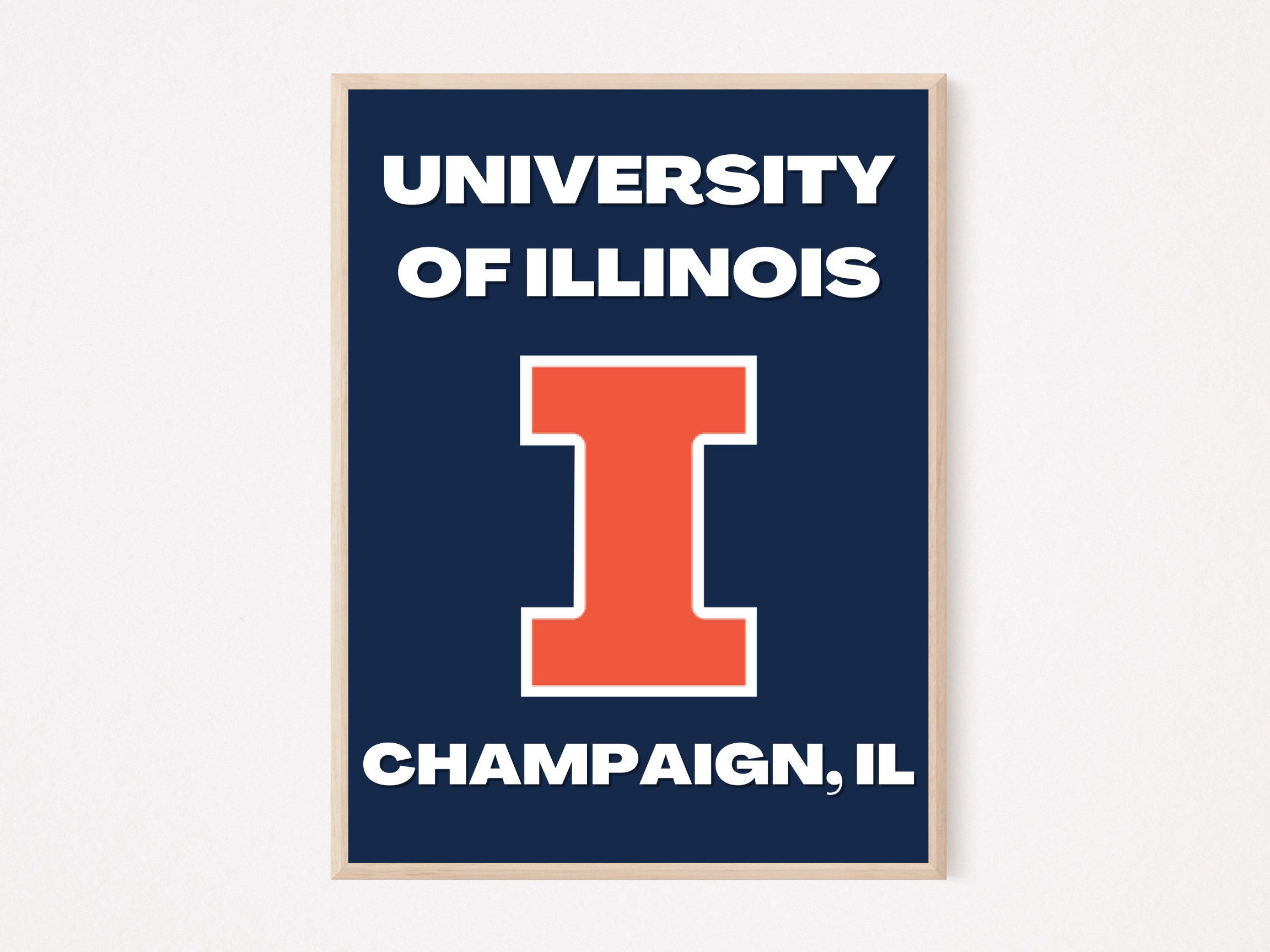 University of Illinois Digital Prints Trendy College Posters - Etsy