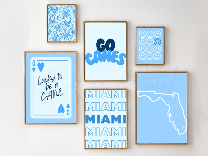 University of Miami Digital Prints, Dorm Wall Art, College Gifts ...