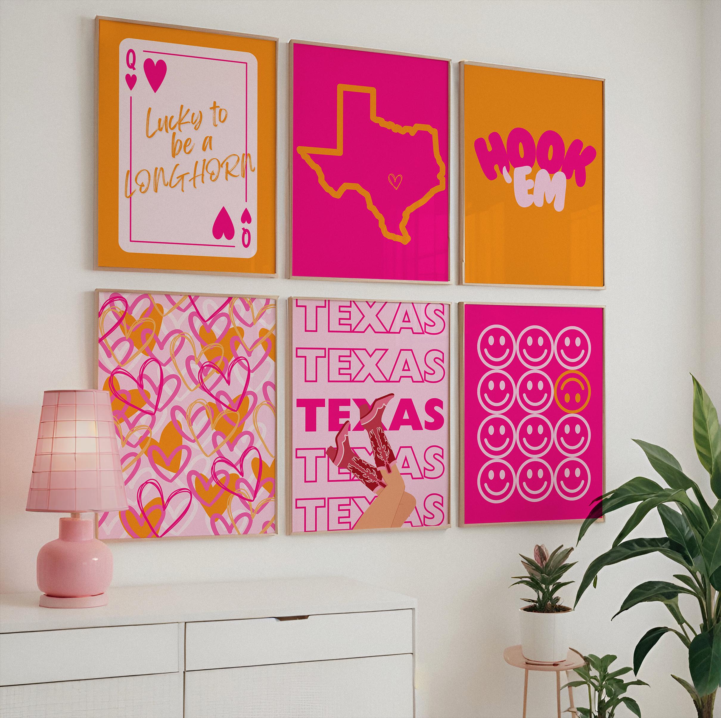 Custom College Dorm Decor Poster Print Set, Set of 6 Custom Preppy ...