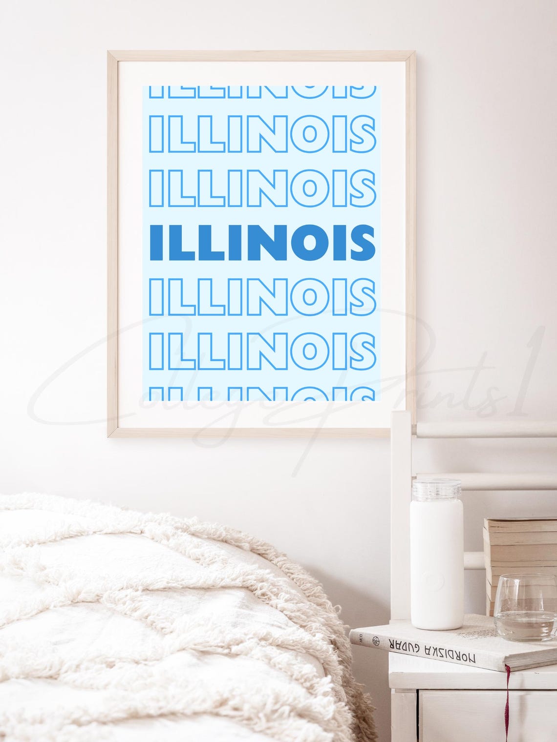 University of Illinois Digital Prints, Dorm Wall Art, College Gifts ...
