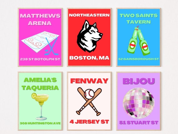Northeastern University Digital Prints Trendy College - Etsy