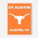 UT Austin Digital Prints, Trendy College Posters, Set of 6 Print ...