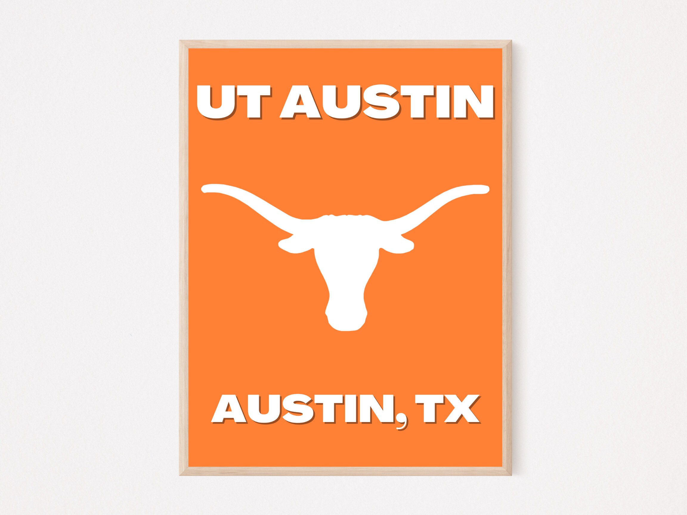 UT Austin Digital Prints, Trendy College Posters, Set of 6 Print ...