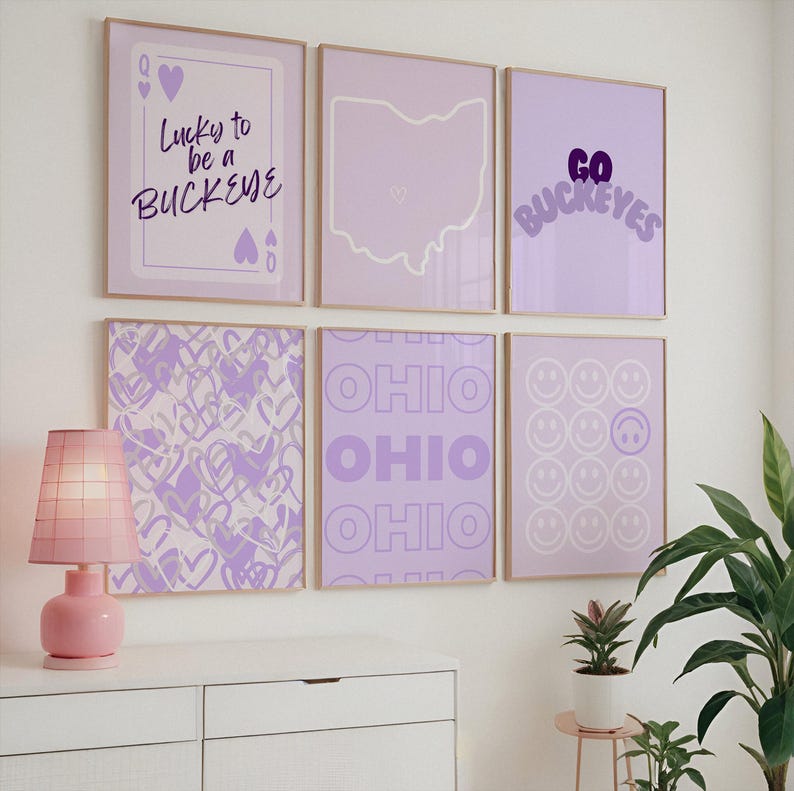 Custom College Dorm Decor Poster Print Set, Set of 6 Custom Preppy ...