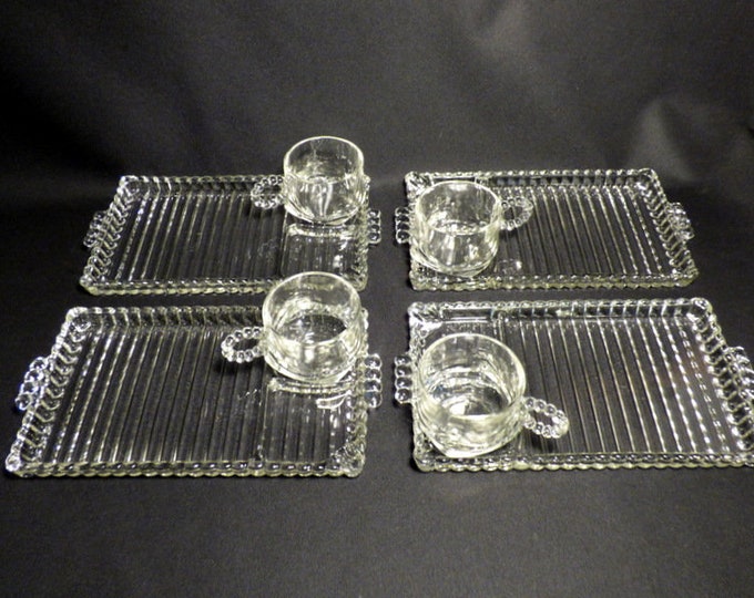 Orchard Crystal Glass Serving Trays and Cups in Original Box - Etsy