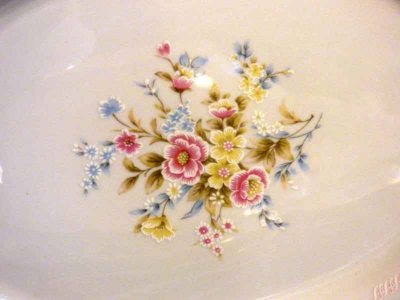 Antique Pink Floral China 44 Piece - Etsy
