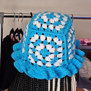 Crochet Ruffle Hat | Granny Square Ruffle Hat - Etsy