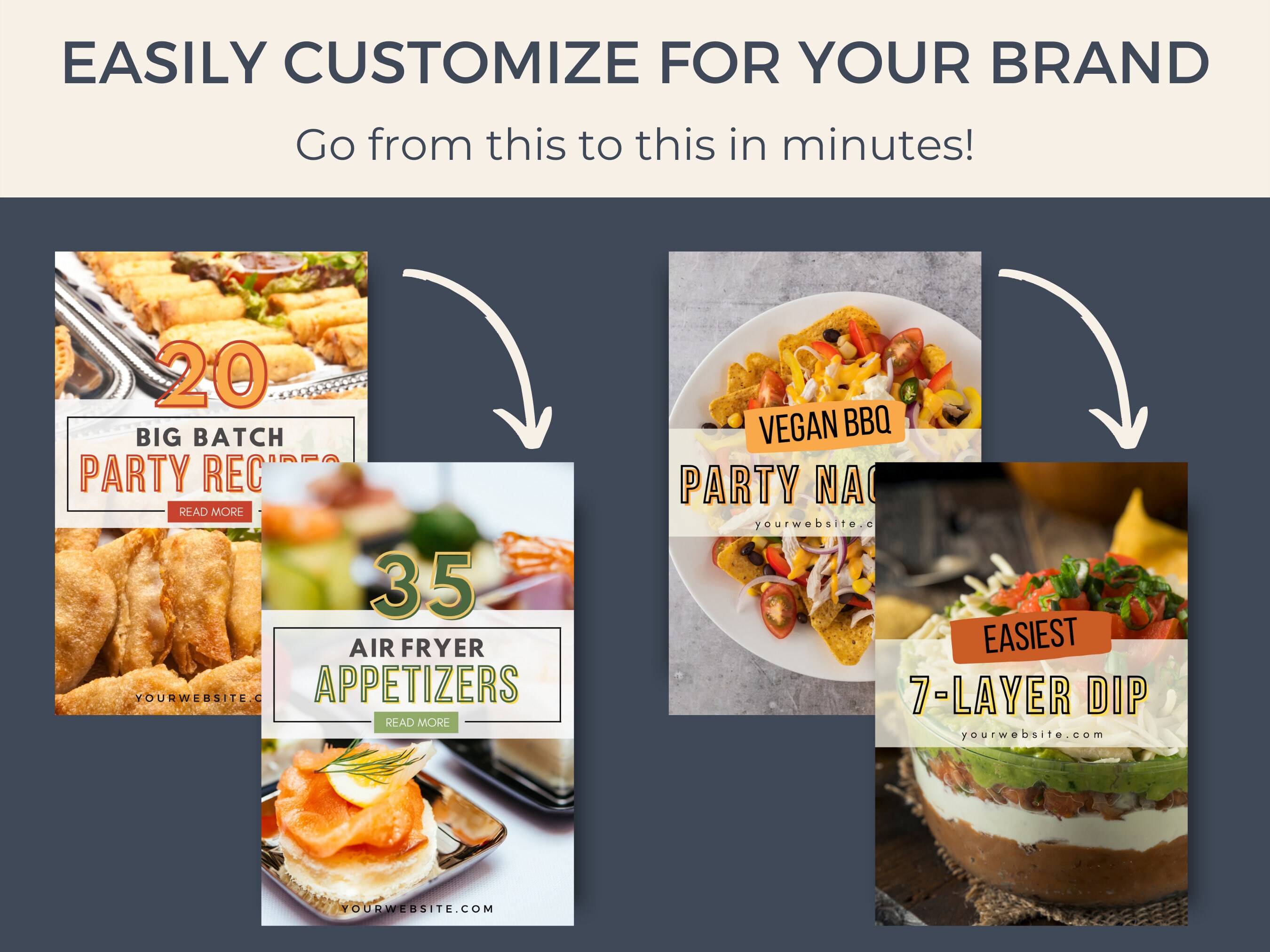 Pinterest Food Templates Pinterest Canva Templates for Food - Etsy