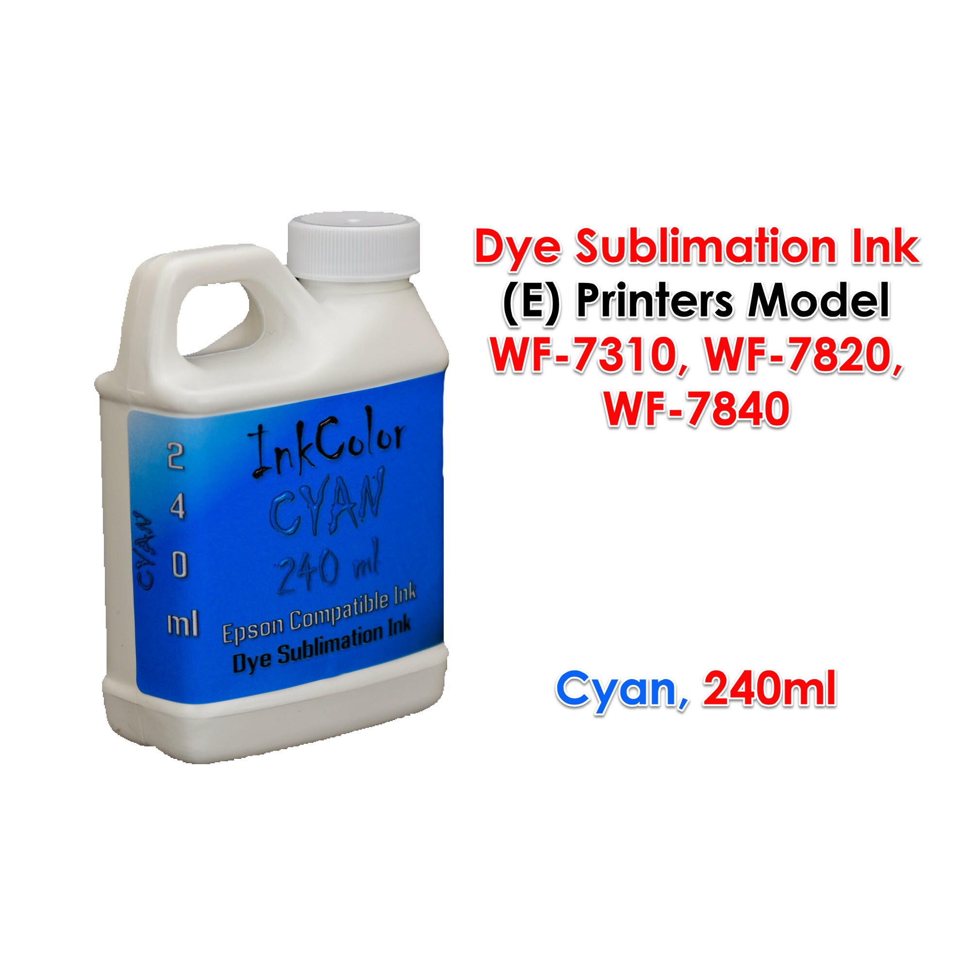 Dye Sublimation Ink 4 Colors 240ml, 4 Bottles, for (E) Printers Model ...