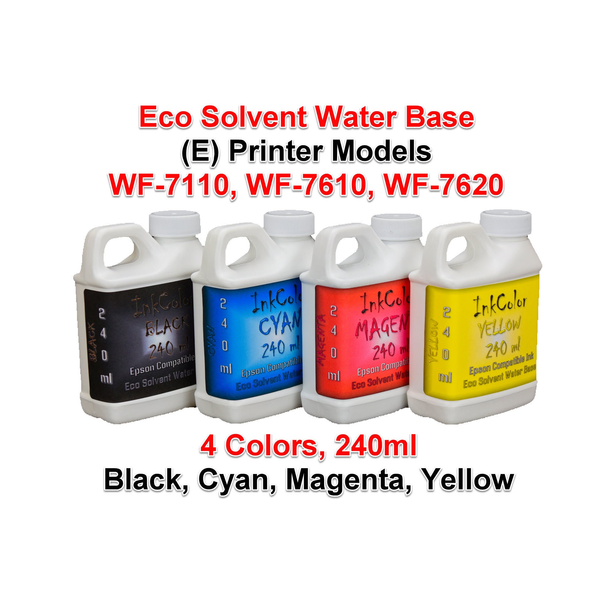Eco Solvent Water Base Ink 4 Colors 240ml for E Printer - Etsy