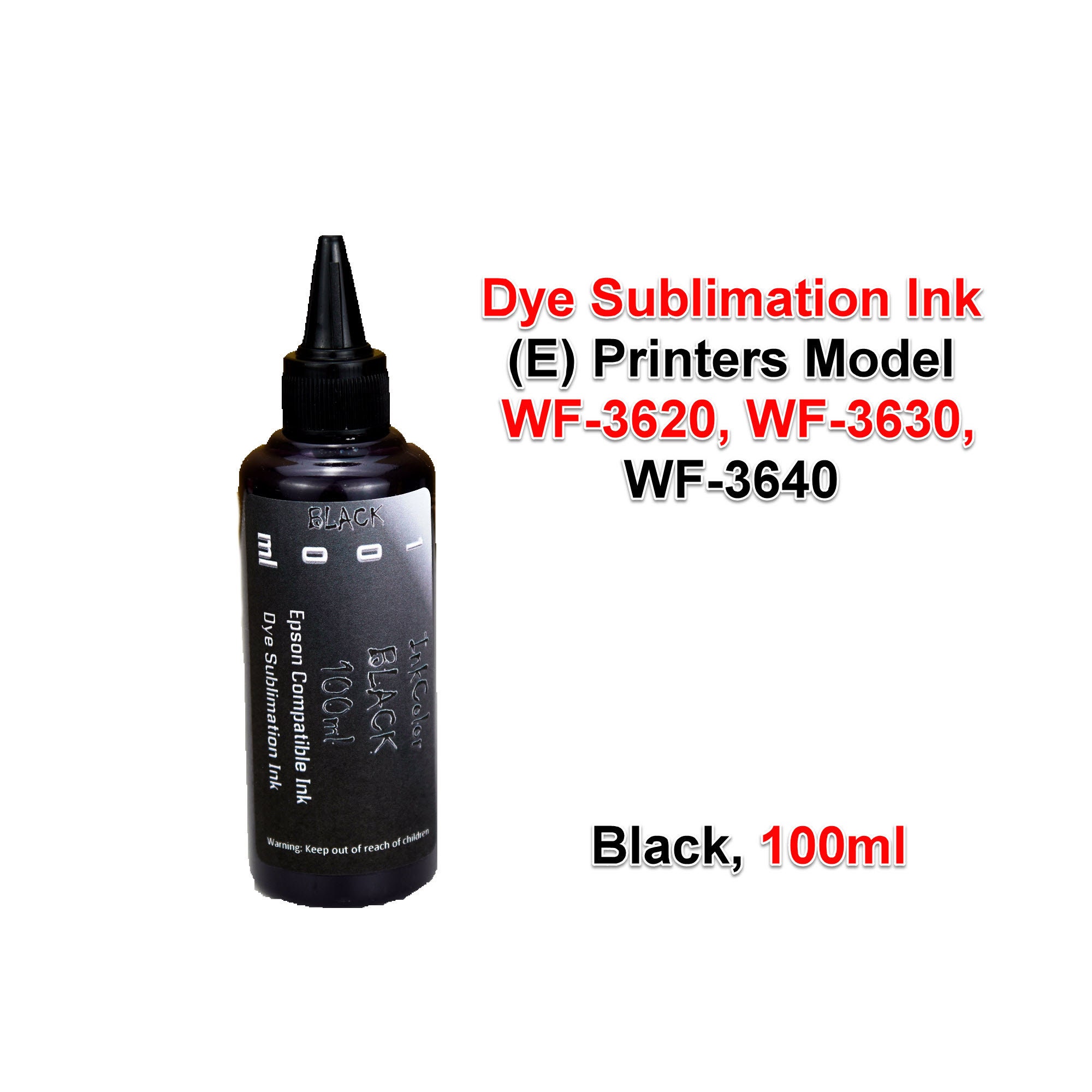 Dye Sublimation Ink 4 Colors 100ml, 4 Bottles, for E Printers Model WF ...
