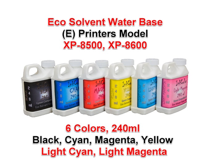 Eco Solvent Water Base Ink 6 Colors 240ml, for (E) Printer Models XP ...