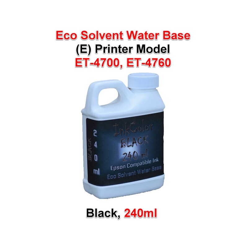 Eco Solvent Water Base Ink Black 240ml for (E) Printer Model ET-4700, ET-4760 1 Bottle - Etsy