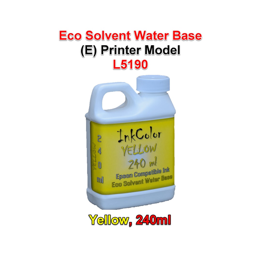Eco Solvent Water Base Ink Yellow 240ml for (E) Printer Models L5190, 1 ...