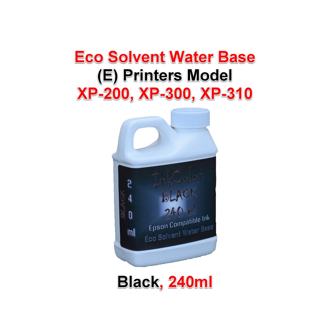 Eco Solvent Water Base Ink Black 240ml for (E) Printer Models XP-200 ...
