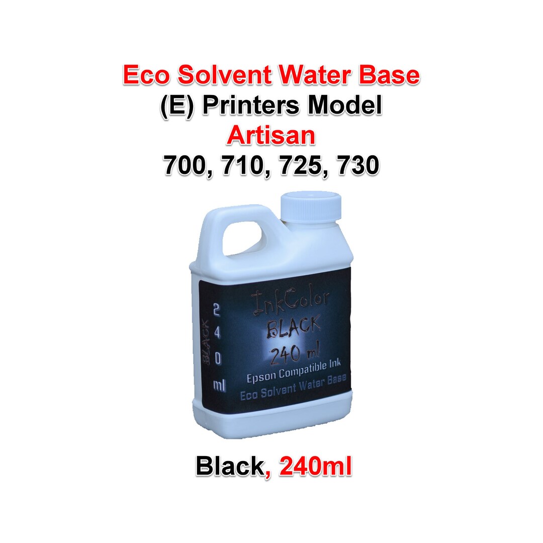 Eco Solvent Water Base Ink Black 240ml for (E) Printer Models Artisan ...