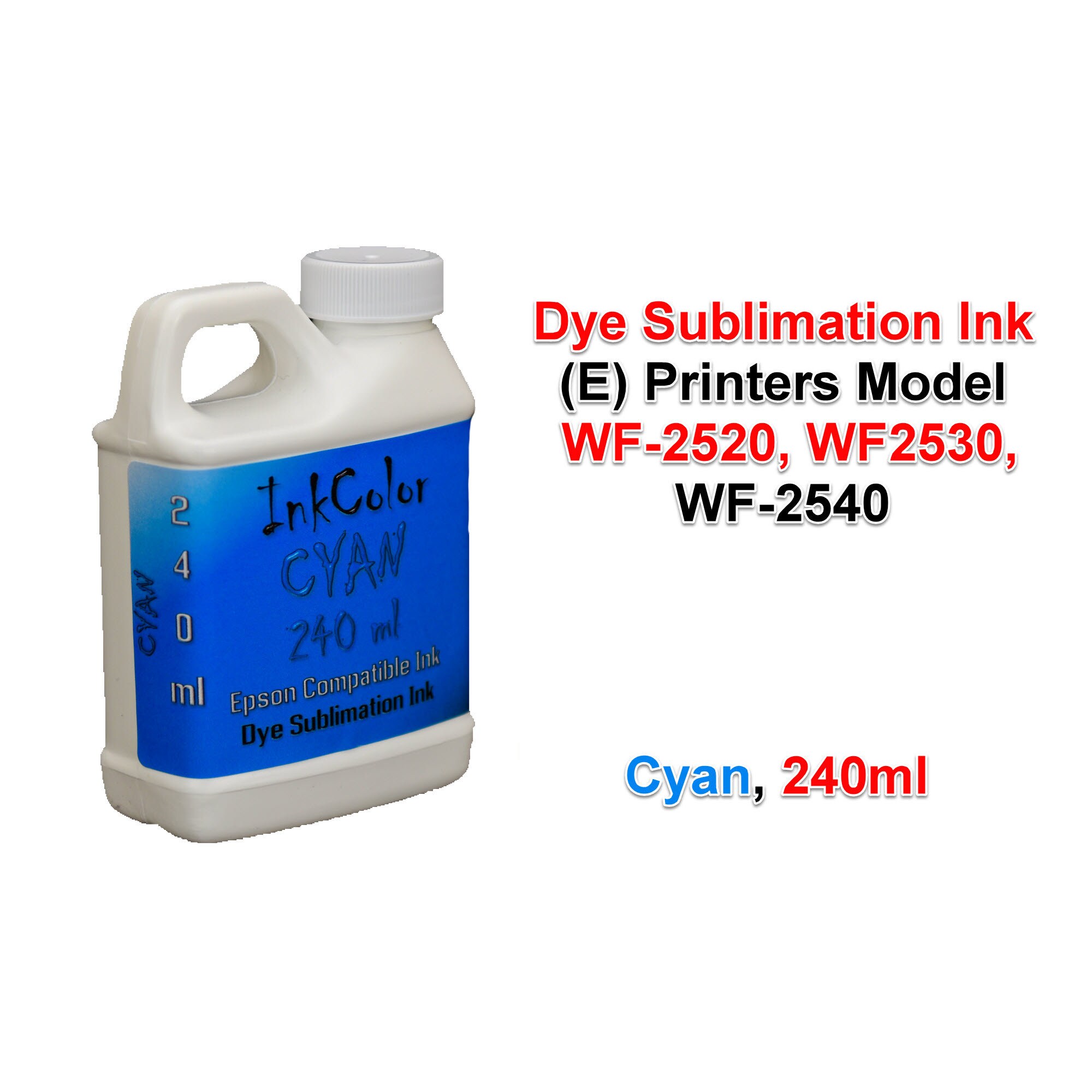 Dye Sublimation Ink 4 Colors 240ml, 4 Bottles, for E Printers Model WF ...